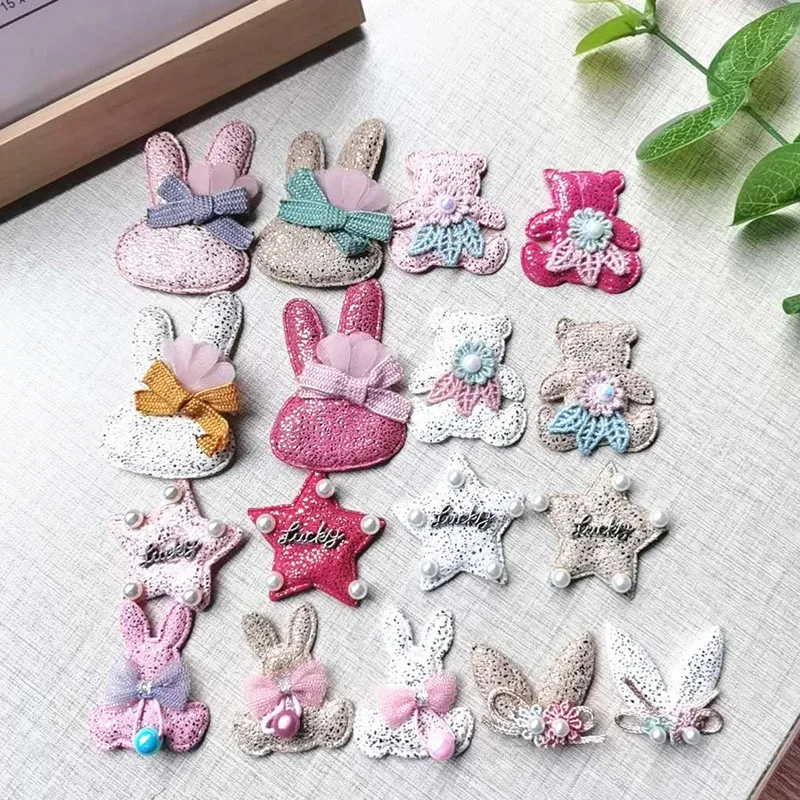 Cartoon Cloth Patches for Clothes, Bear and Rabbit Padded Patches ...
