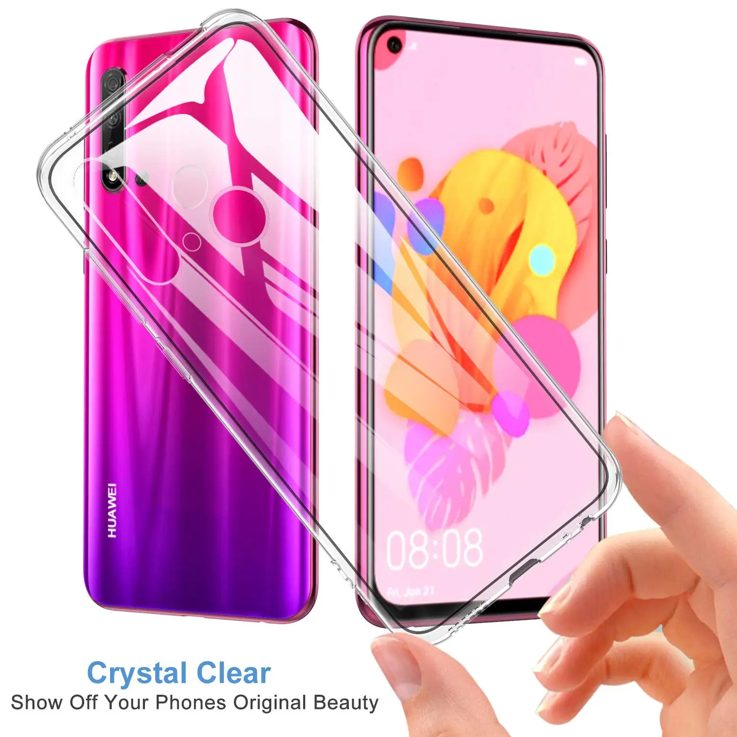 Funda transparente para teléfono móvil Huawei Nova 5 5i 5 T Pro, carcasa trasera de silicona ...