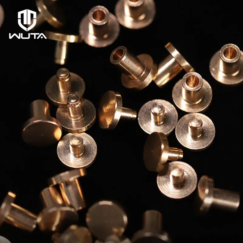 WUTA High Quality 50set Solid Brass Flat Head Rivet Double sided Belt ...