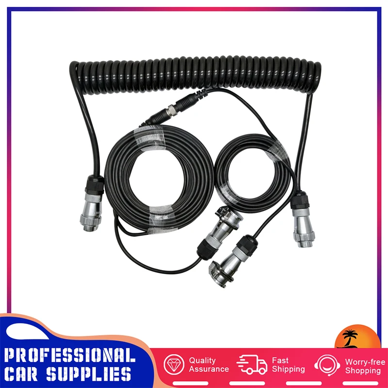 15m Reverse camera Trailer Cable Coil and 4PIN Connectors for Truck ...