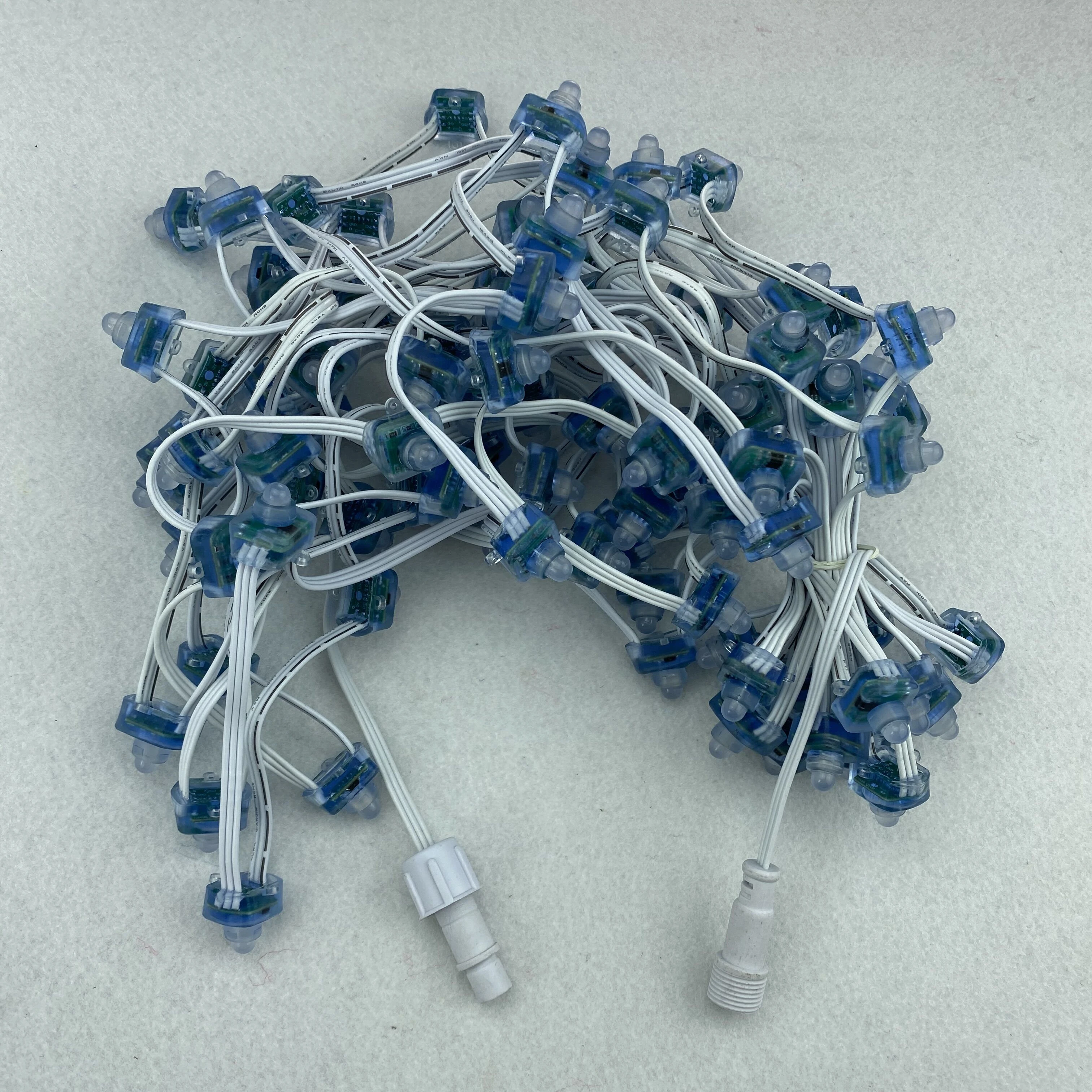 Regulated DC12V/18AWG WHITE wire/WS2811 LED pixel string,addressable,IP68 rated;100pcs a string ...