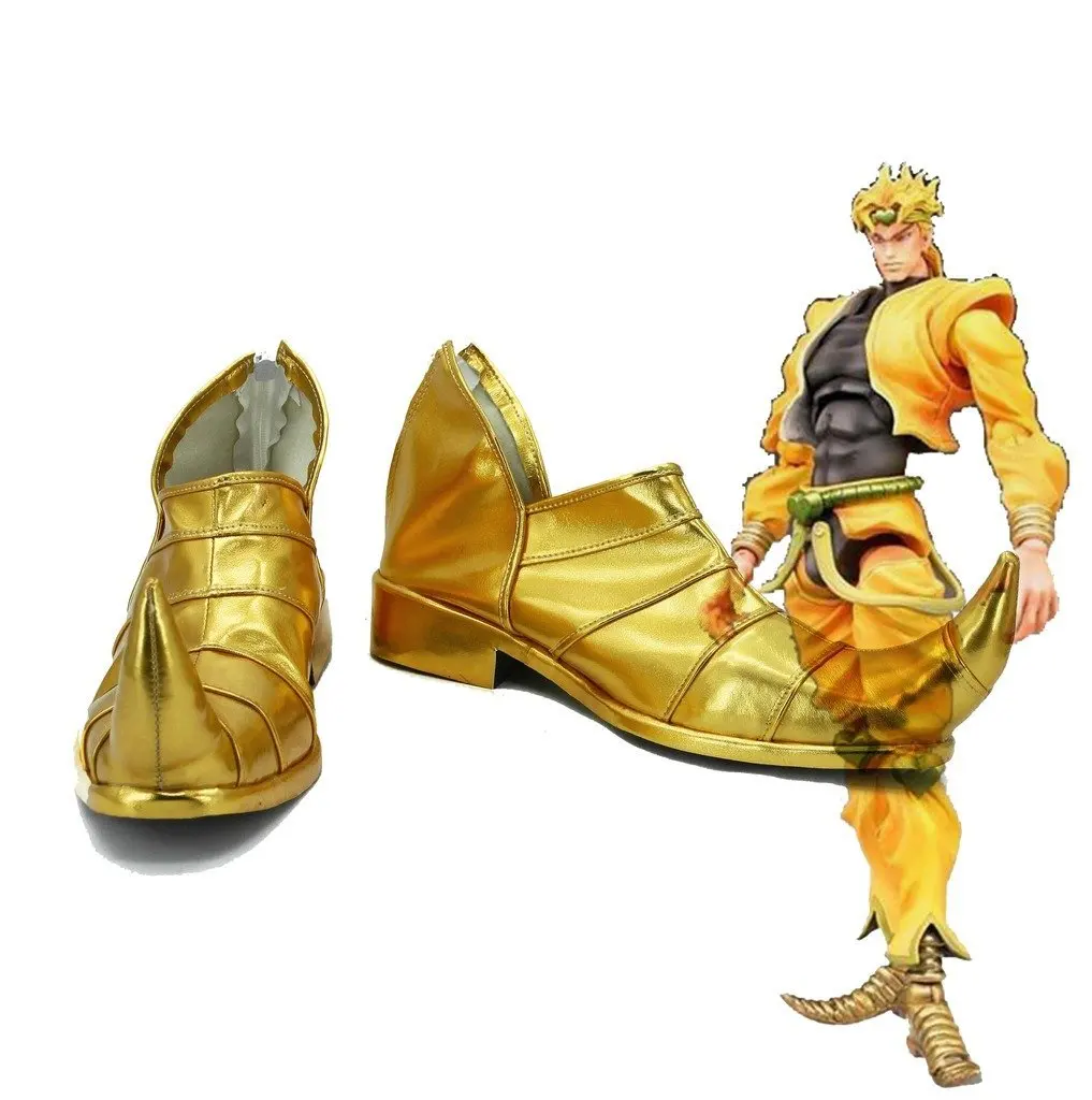 Jojo's Bizarre Adventure 3 Dio Brando Cosplay Shoes Golden Custom Made ...