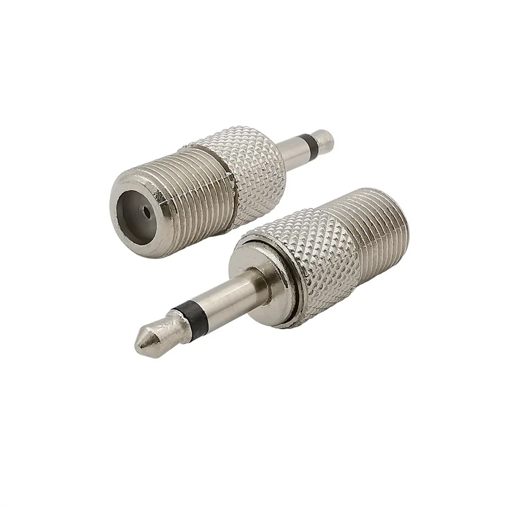 2 unids/lote conector tipo F, enchufe macho de 3,5mm a conector hembra ...