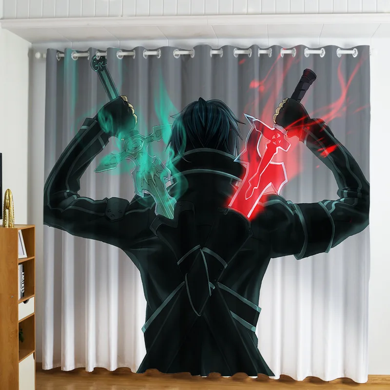 Anime Sword Art Online SAO 2 Panels/Set Window Curtains Block out ...