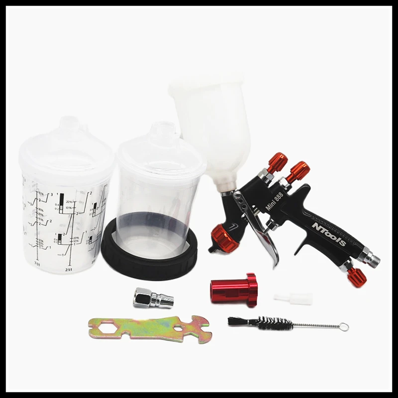 Spray-Gun-With-400CC-Mix-Cup-Air-Spray-Gun-With-Paint-Mixing-Cup-And ...