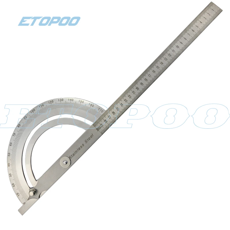 0-180 Degree 100mm 150mm 300mm Stainless Steel Protractor Goniometer ...