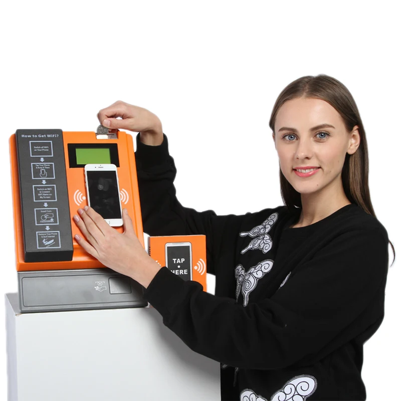 Coin Operated WiFi Hotspot Self-service Machine Charging WiFi Vending ...
