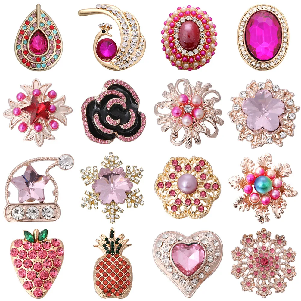 5pcs-lot-New-Rhinestone-Rose-Red-Snaps-Jewelry-20mm-18mm-Metal-Snap ...