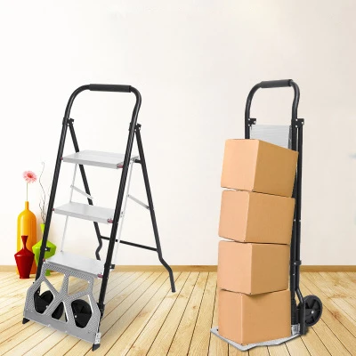 Dual-use-cart-ladder-Folding-cargo-trolley-Household-Aluminum-alloy ...