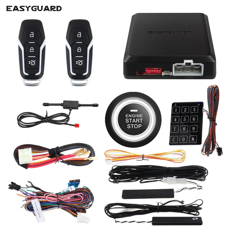 Easyguard Pke Keyless Entry Alarm With Auto Start Engine Button Center ...
