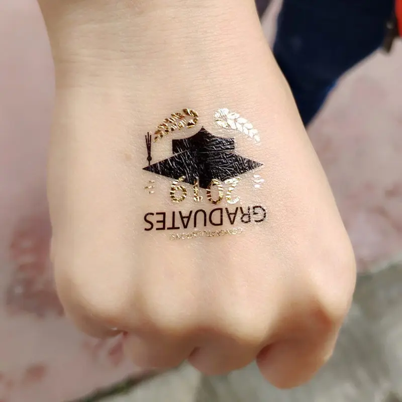 Waterproof Graduate Tattoo Sticker Doctoral Cap Paster Temporary Tattoo ...
