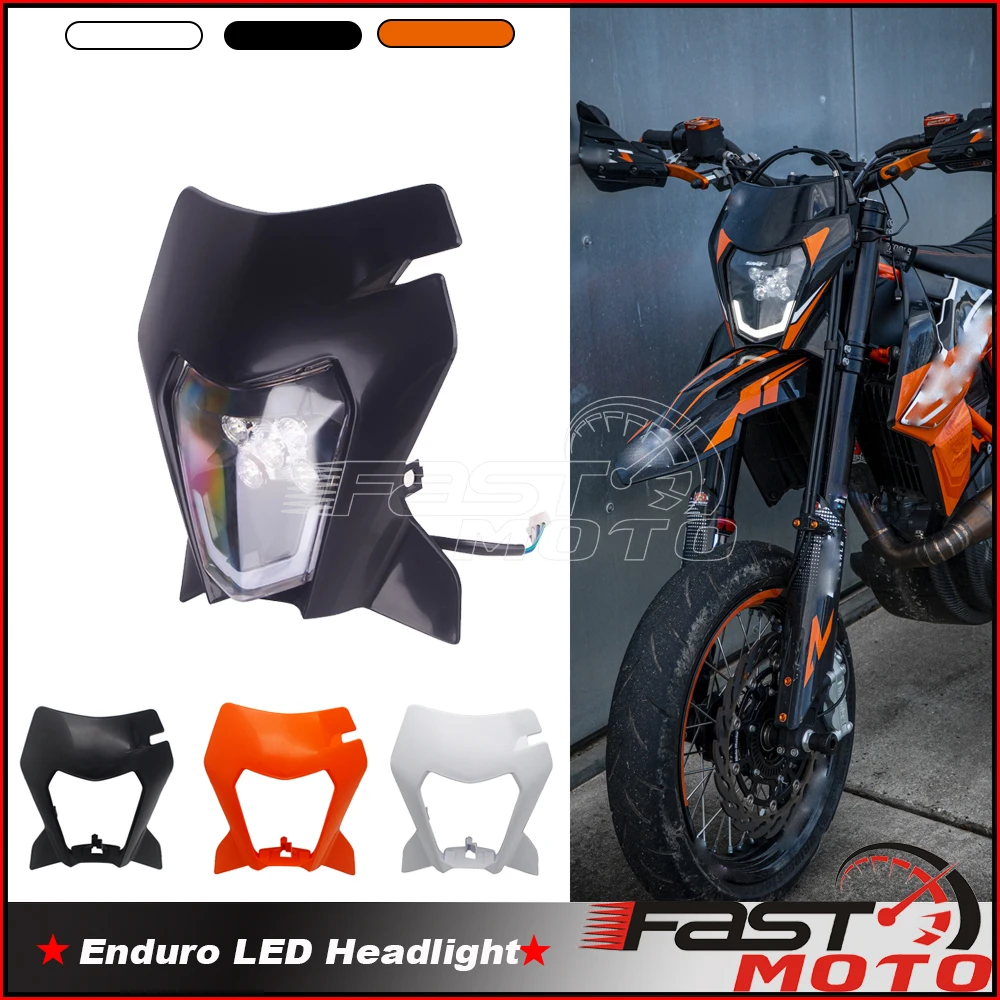 For 690 enduro R LED Headlight Front Lamp Fairing Black Off Road ...