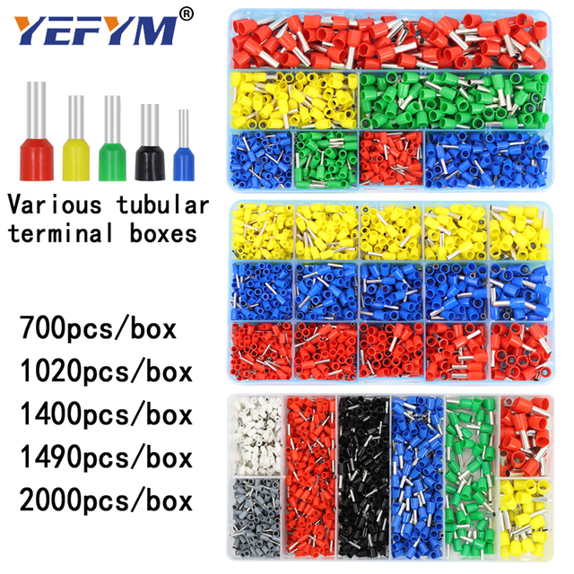 Boxed tubular terminal various styles electrical wiring connector ...