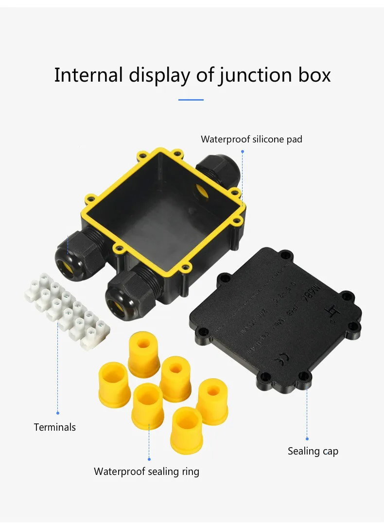 IP68 Junction Box Waterproof 24A 450V 4-14mm Electrical Cable Wire ...