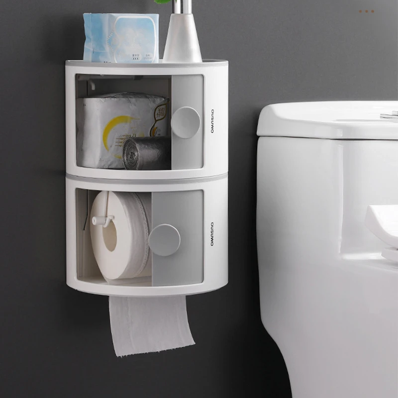 Toilet-Paper-Holder-Rack-Waterproof-Wall-Mounted-Multifunctional ...