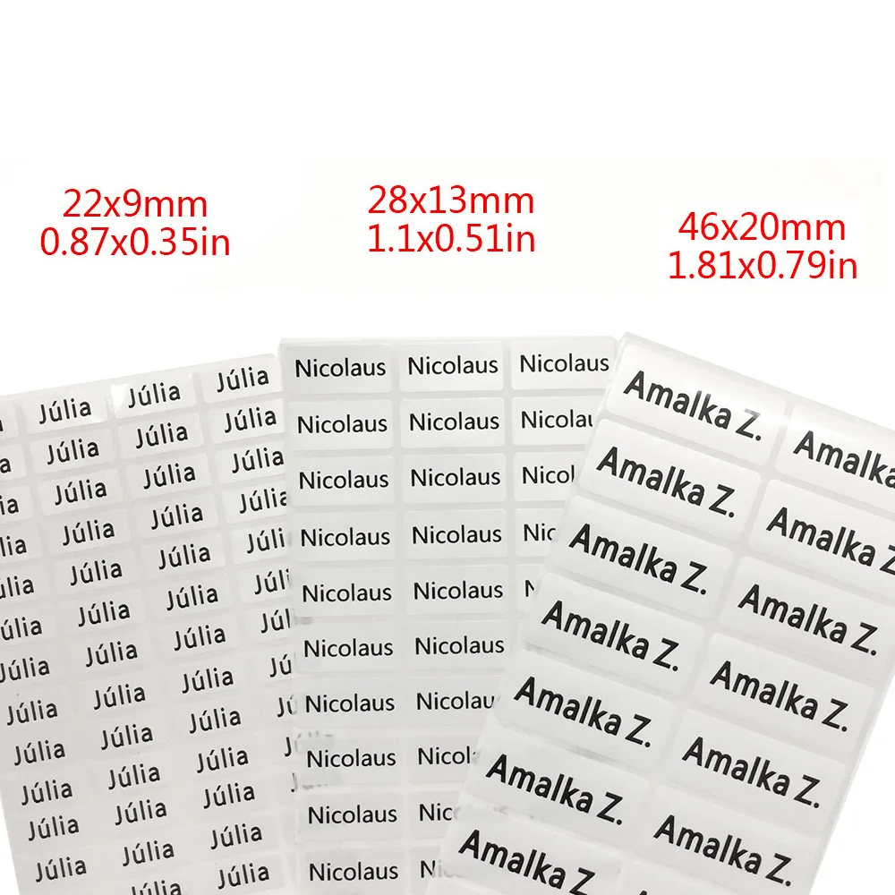 3Size White Custom Name Stickers Waterproof Personal Office Supplies ...