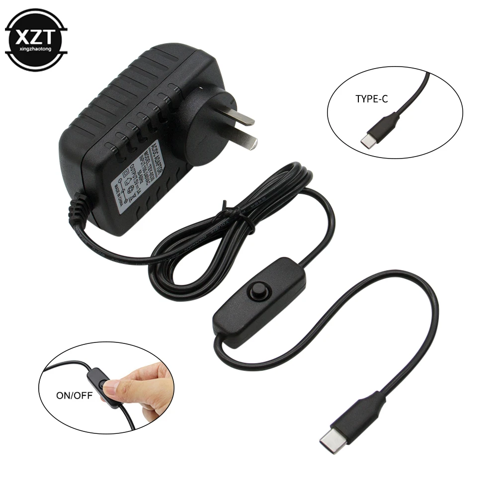 Raspberry Pi 4 Type-C Power Supply 5V 3A Power Adapter With ON/OFF ...