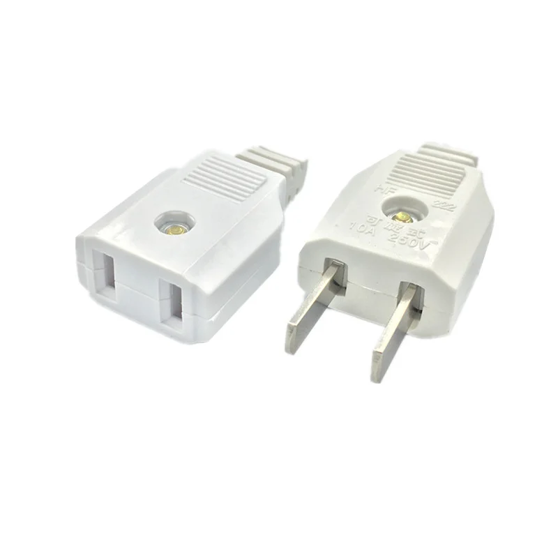 US American 2 Pin AC Electrical Power Male Plug Female Socket Outlet ...
