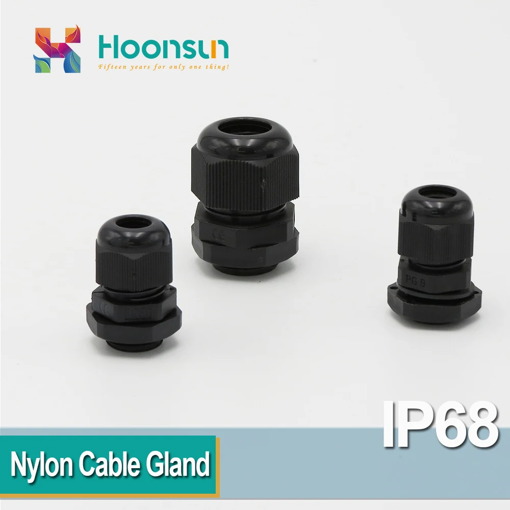 Conector de glándula de nailon impermeable IP68 con tuerca de bloqueo con junta para Cable de 10 ...