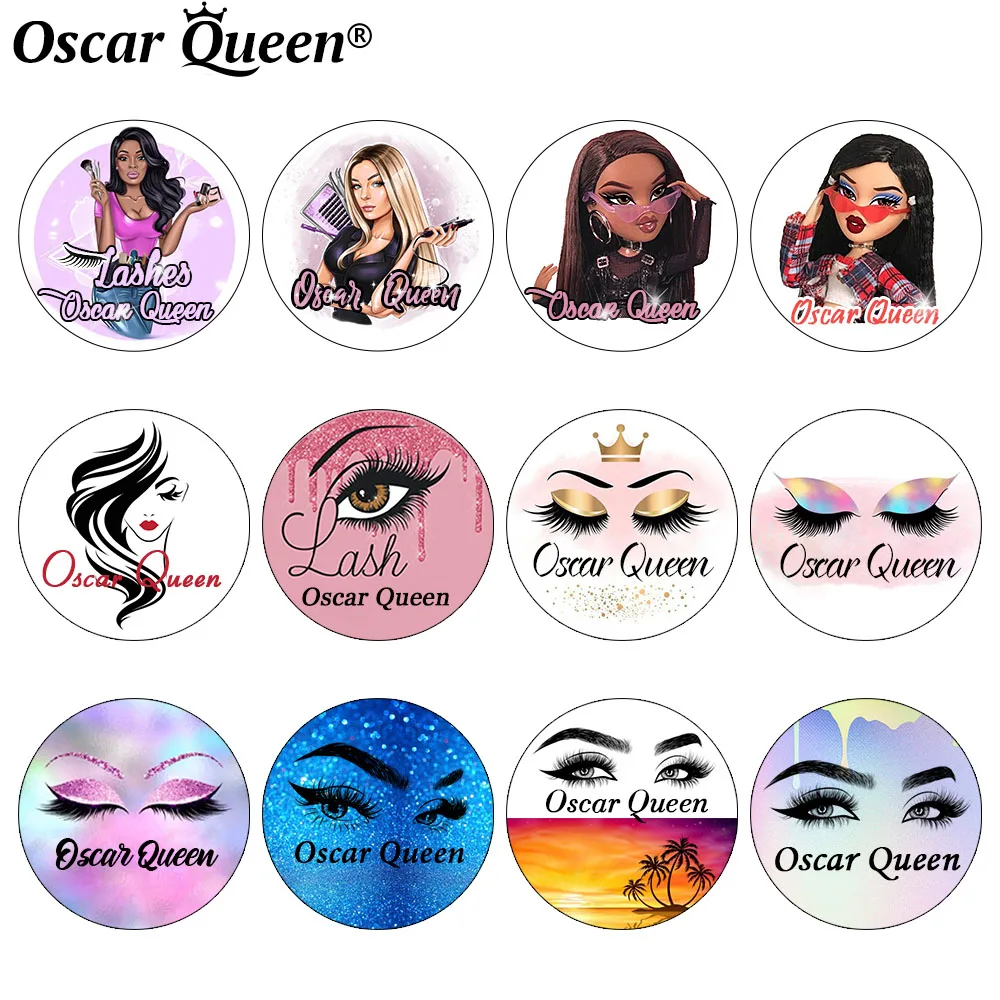 200 Pieces Mink Eyelash Packaging Box Logo Custom Stickers 3d Mink ...