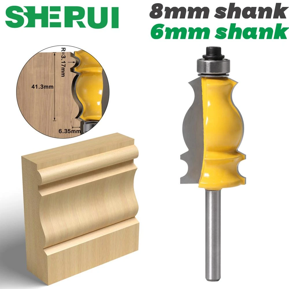 1PC 8mm 6mm Shank Architectural Cemented Carbide Molding Router Bit ...
