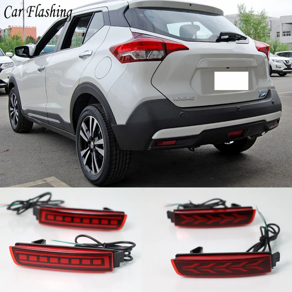 Car Flashing 2pcs Led Reflector For Nissan Kicks 2016 - 2020 Car Tail ...