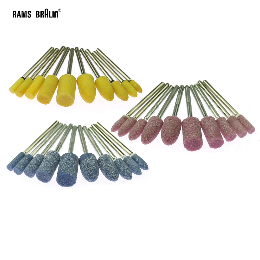 10pcs 3mm Shaft Mounted Ceramic Grinding Head Polishing Abrasive Wheel ...