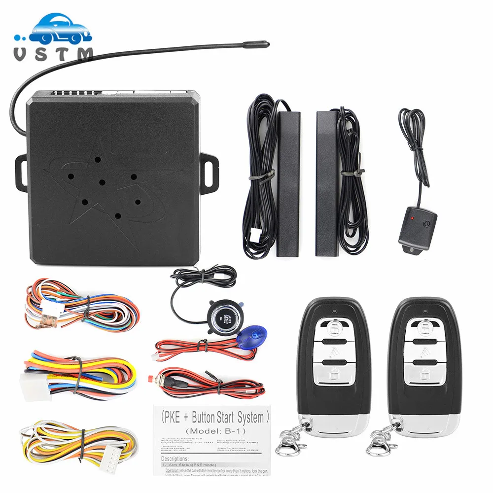 12V-Auto-Car-Alarm-One-Start-Stop-Button-Engine-Push-Button-RFID-Lock ...