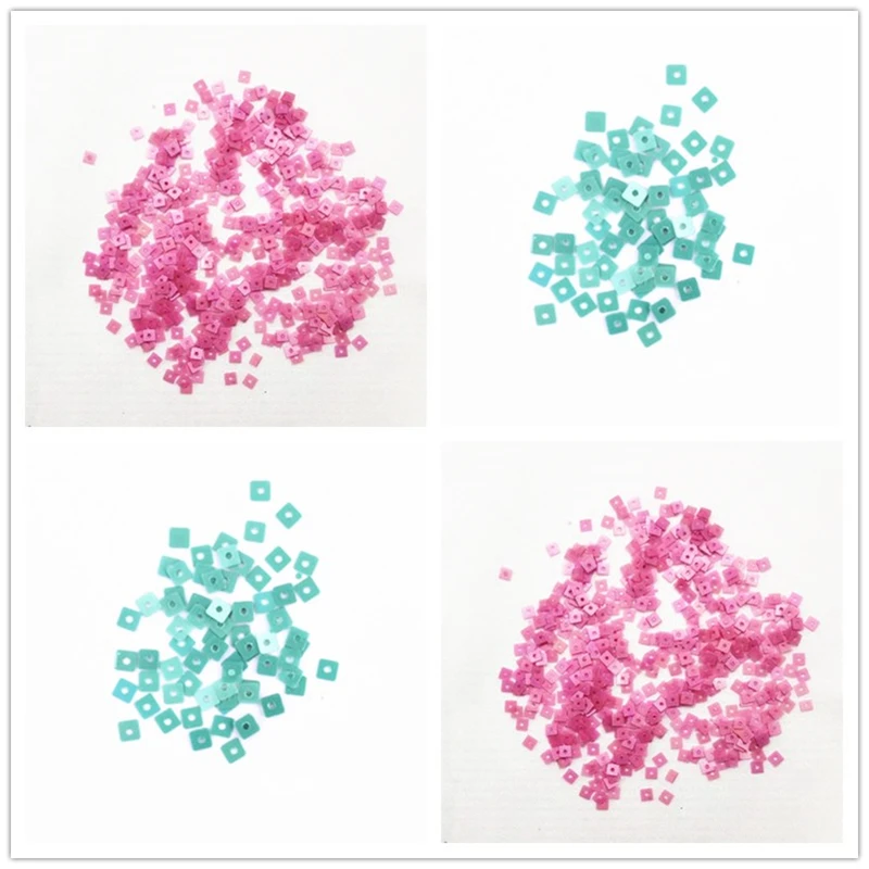 10-gr-beutel-3-3mm-Smaragd-Rosa-Quadrat-Pailletten-PVC-Pailletten ...