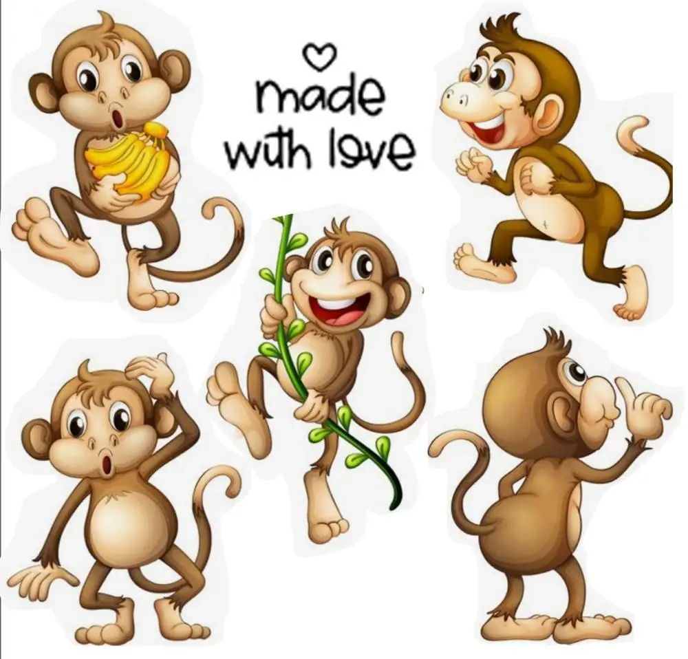 Monkeys Animals Pattern Stamp And Metal Die Scrapbooking Alphabet Stamp ...