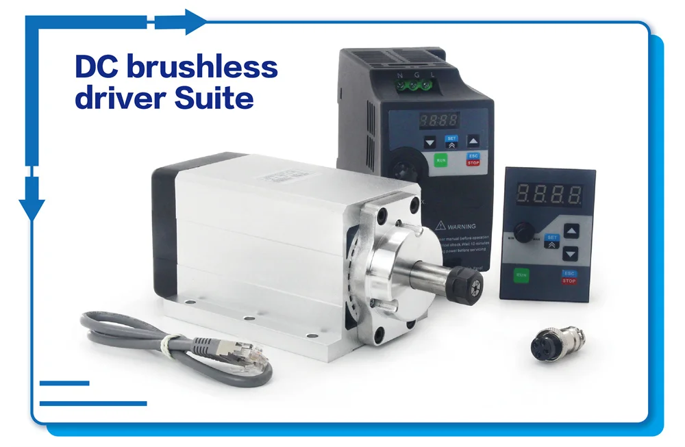 Square 600W ER11 AC Brushless Spindle Motor Driver Kit 110V 220V for ...