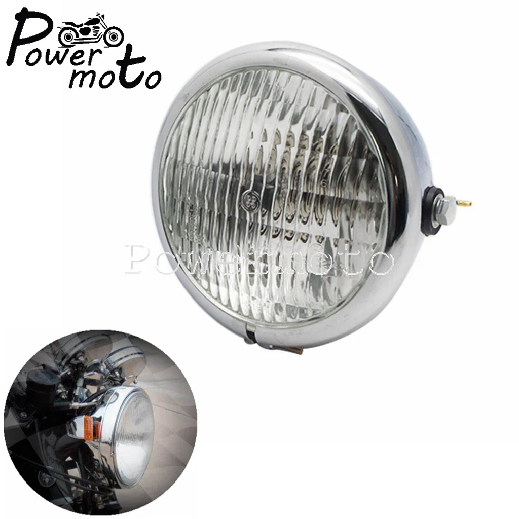 Front Custom Chopper Headlight | Headlight Cafe Racer Bobbers - H4 12v ...