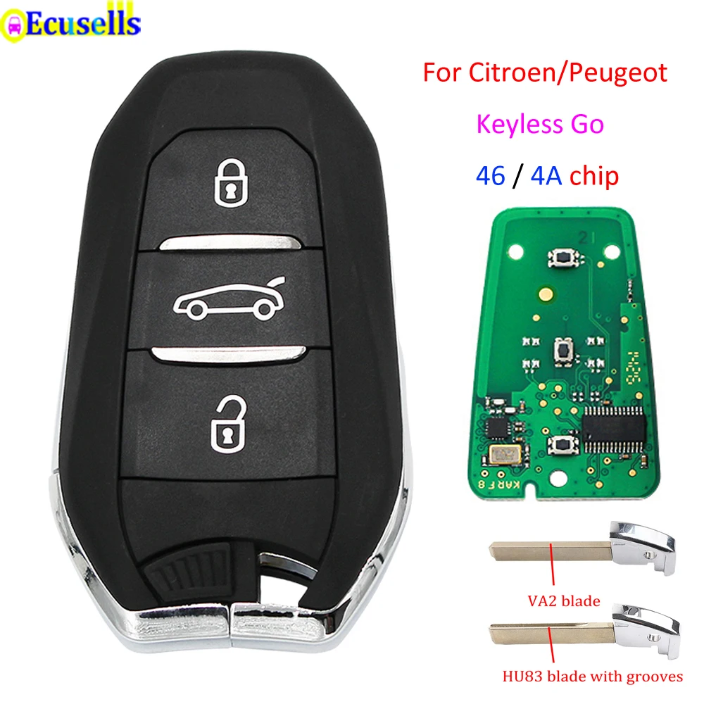 DS-Style-Smart-Remote-Key-Keyless-Go-433MHz-ID46-4A-Chip-for-Citroen ...