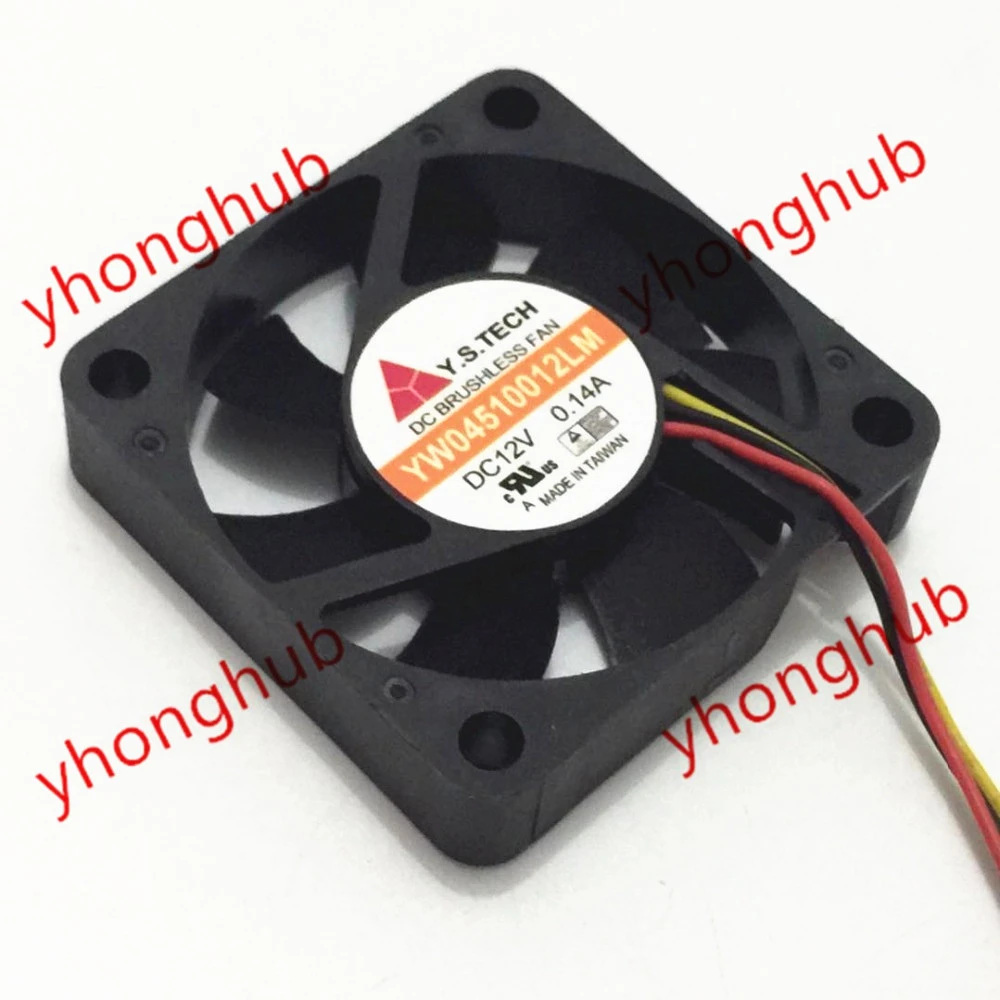 Y.S TECH YW04510012LM DC 12V 0.14A 45x45x10mm 3 wire Server Cooling Fan|square fan|server fandc ...
