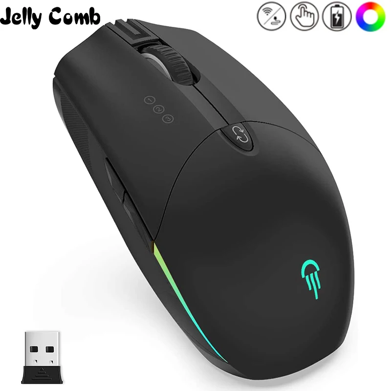 Jelly Comb Bluetooth Wireless Mouse Rgb Led Rechargeable Mouse Usb ...