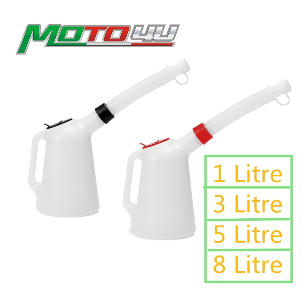 1l/3l/5l/8l Universal Plastic Oil Measuring Jug With Spout Lids Racing ...