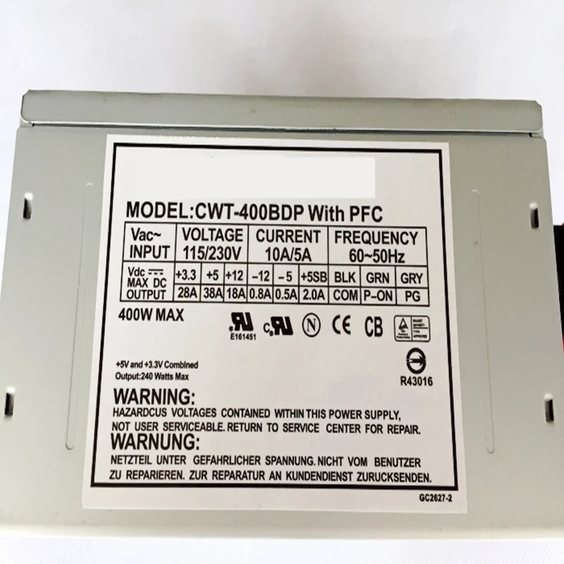 Original PSU For CWT -5V 400W Switching Power Supply CWT-400BDP ...