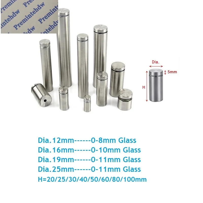 20Pcs Stainless Steel Acrylic Glass Standoff Barrel Stand Off ...