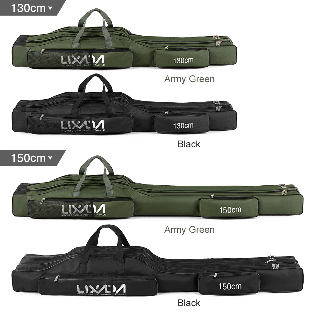 Lixada Fishing Bags Three Layers Fishing Bag Portable Folding Fishing Rod Reel Tackle Tool Carry ...