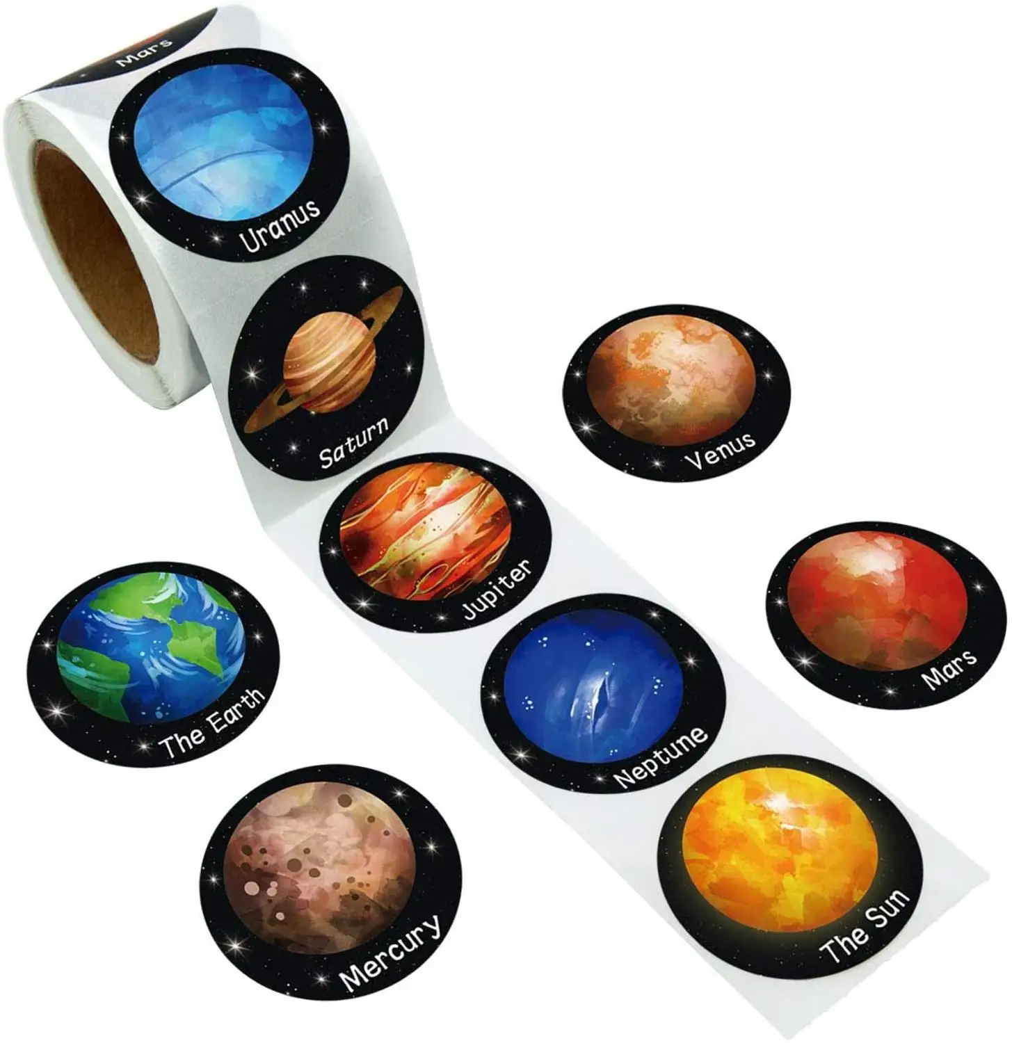 100/200X Solar System Planet Paper Sticker Outer Space Birthday Party ...