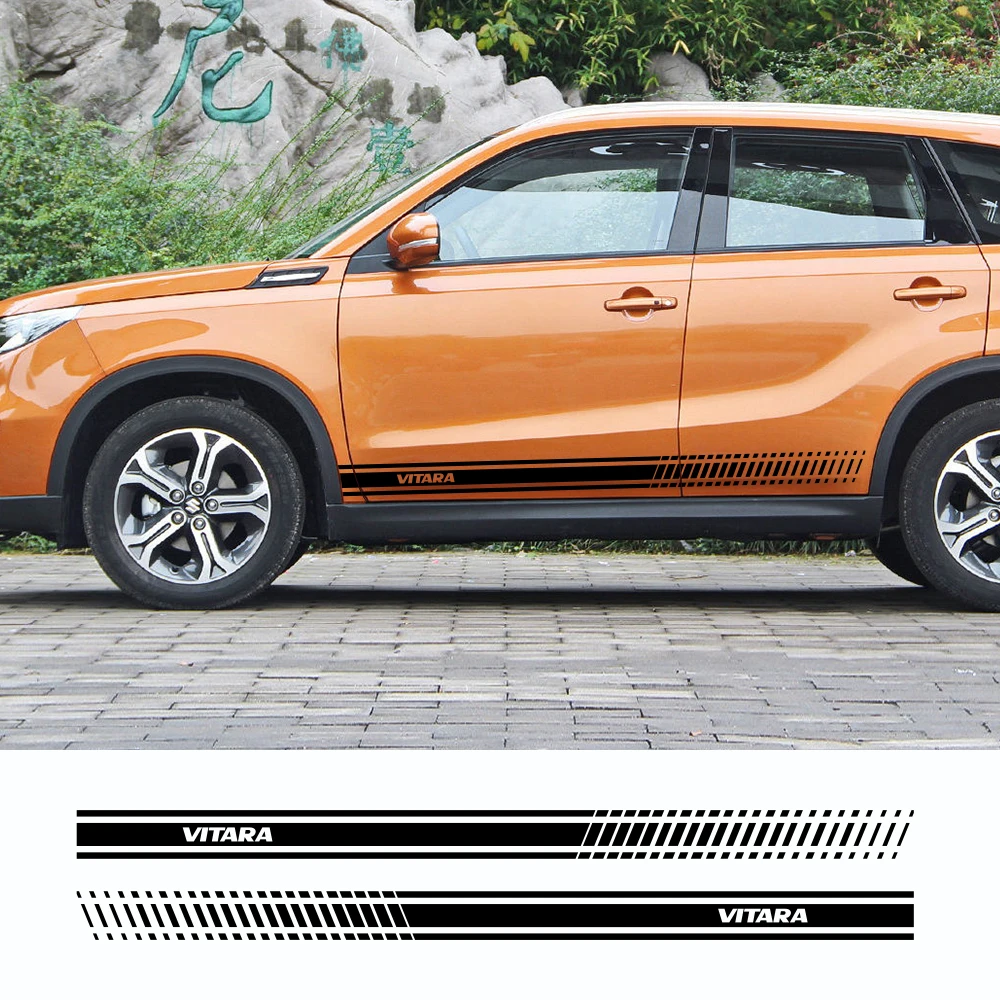 2Pcs-Car-Long-Side-Skirt-Stickers-For-Suzuki-Vitara-DIY-Vinyl-Film-Auto ...