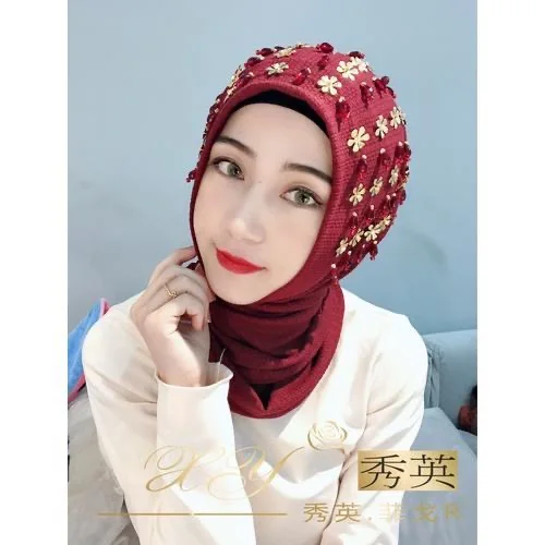 Easy To Wear Turban Muslim Girls Head Caps Triangle Jersey Hijab ...
