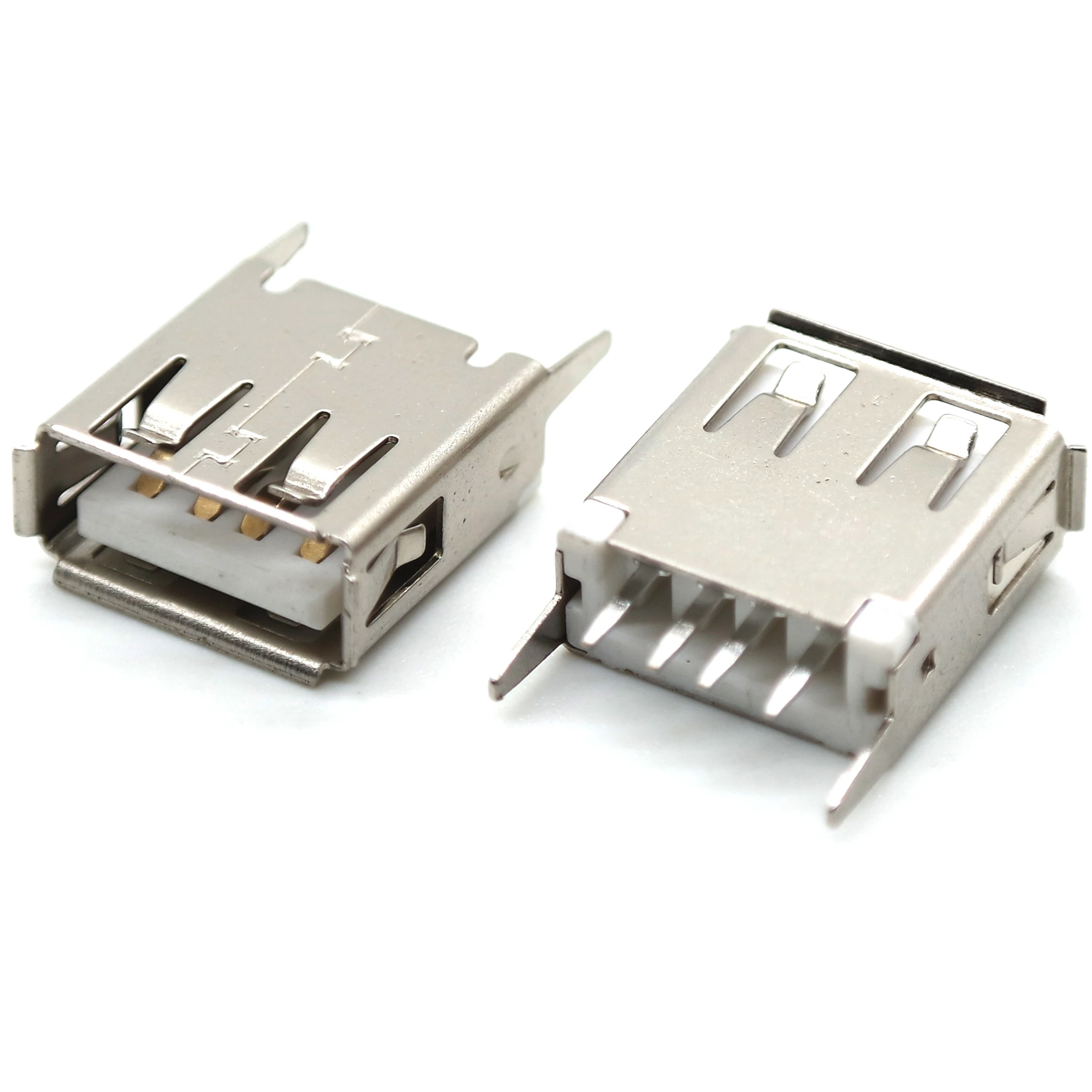 10pcs-USB-base-AF-13-7-socket-Type-A-180-stainless-steel-vertical ...