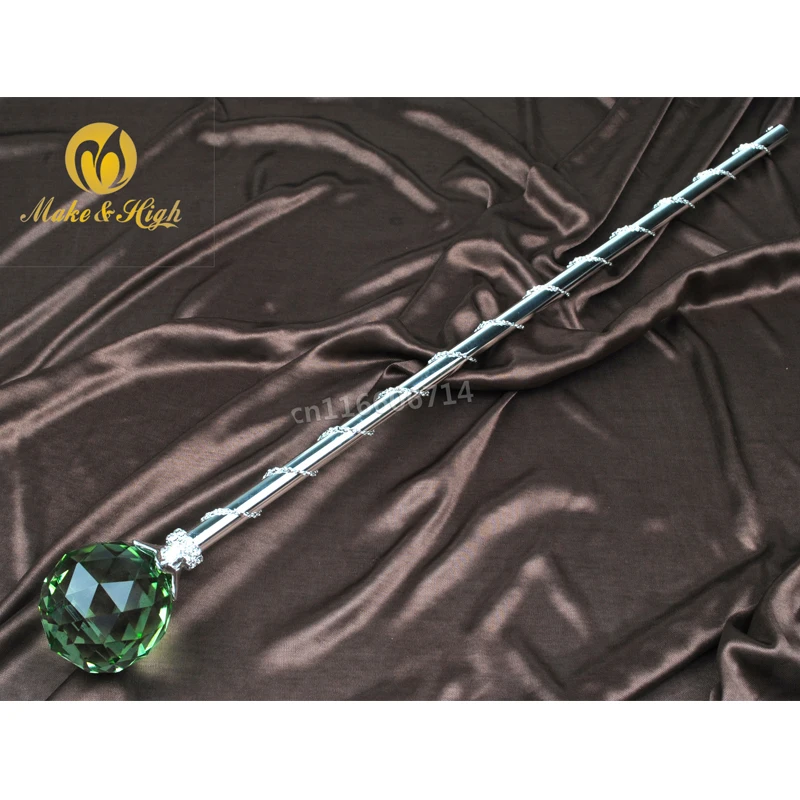 Green-Crystal-Sceptres-Handmade-Round-Ball-Scepter-Wand-King-Queen ...