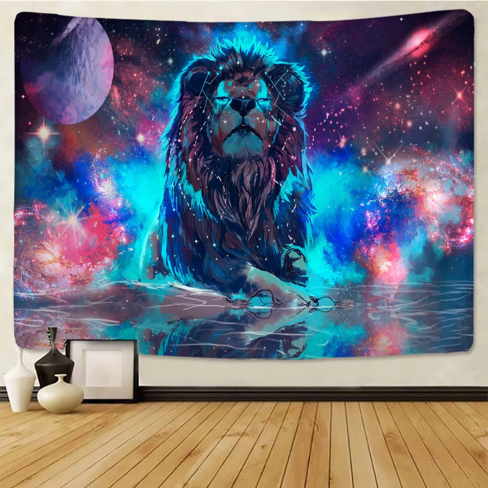 polyester African Lion Tapestry Wall Hanging