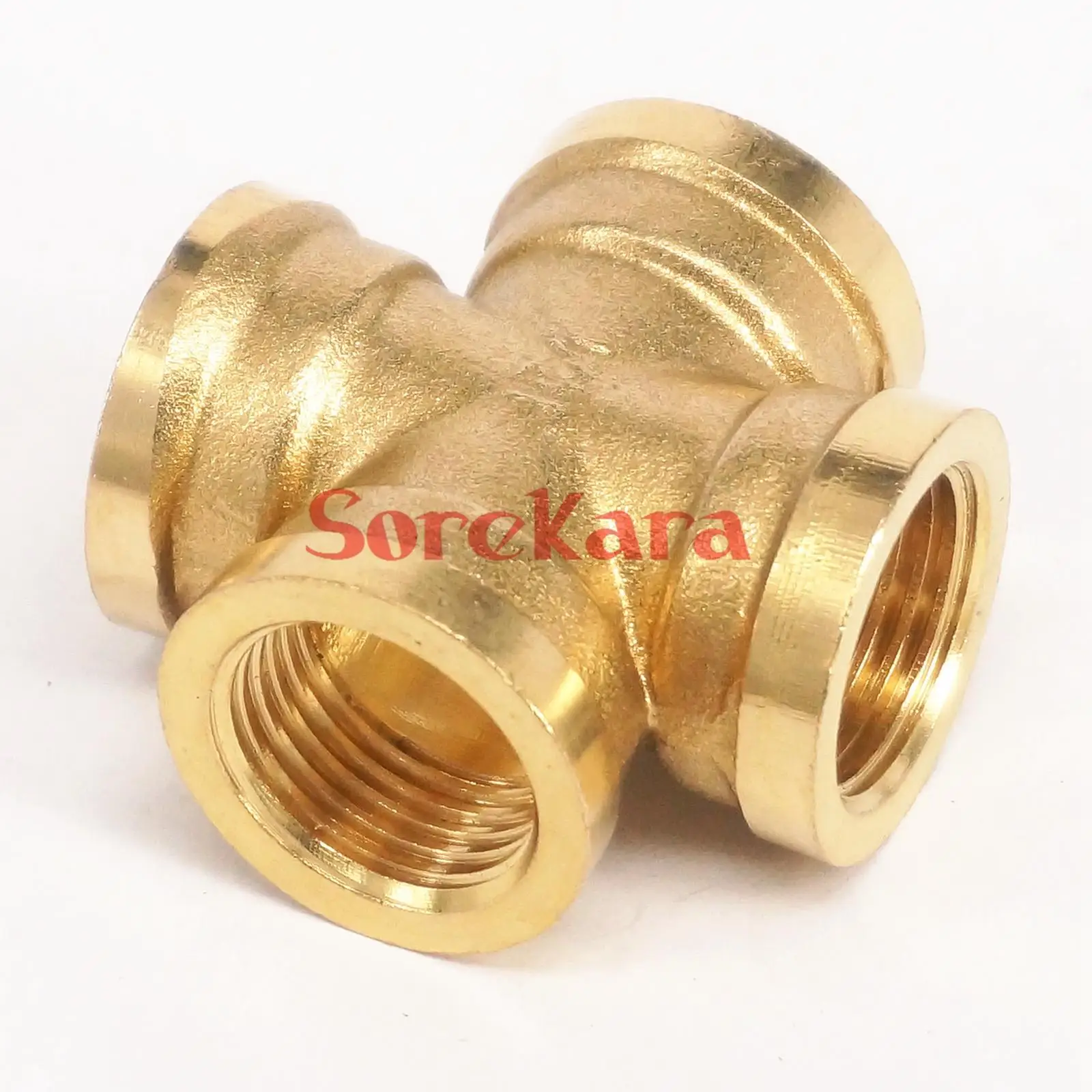 Cross 4 Ways Brass Pipe fitting Coupler Connector Equal Female 3/4" BSP ...