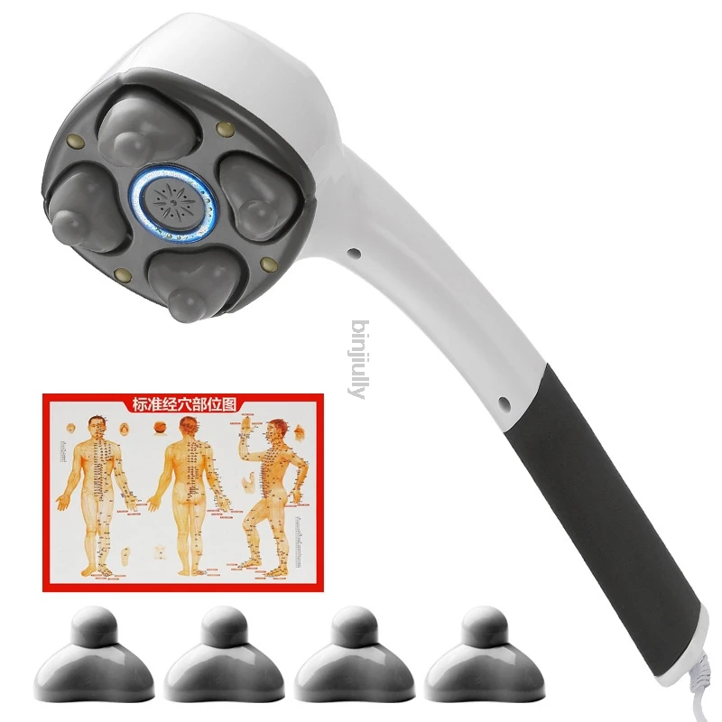 Electric Handheld Massager Four Head Machine Full Body Neck Vertebra ...