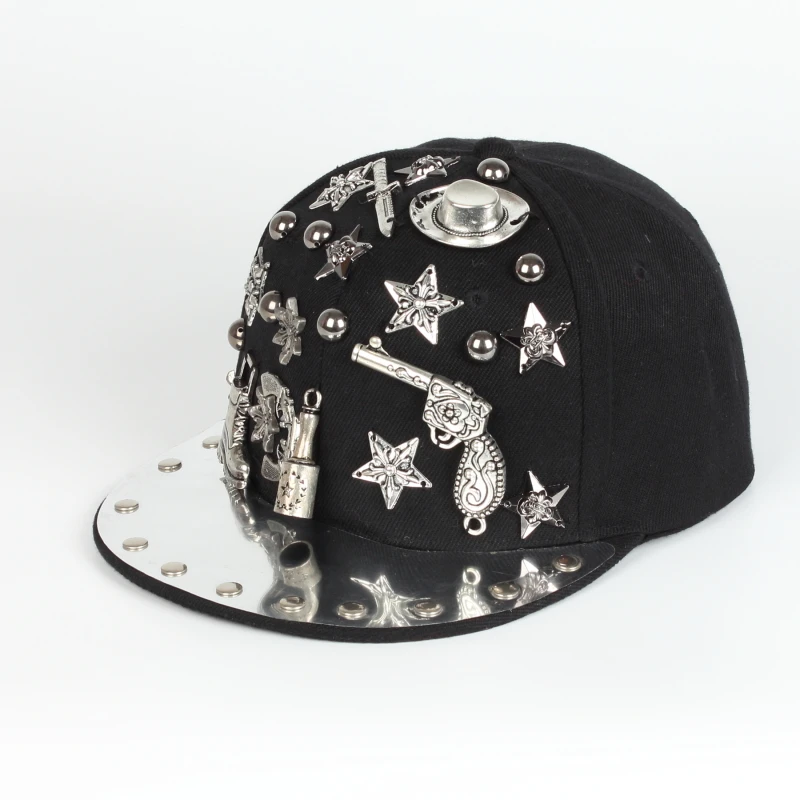 Wholesale European And American Punk Style Rivets Flat Eaves Metal Brim ...