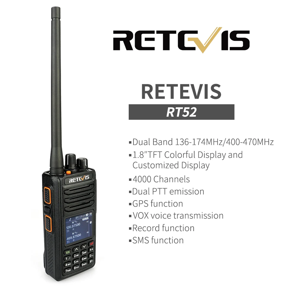 2 шт. Retevis RT52 Цифровой Dual Band gps DMR радио портативная рация ...