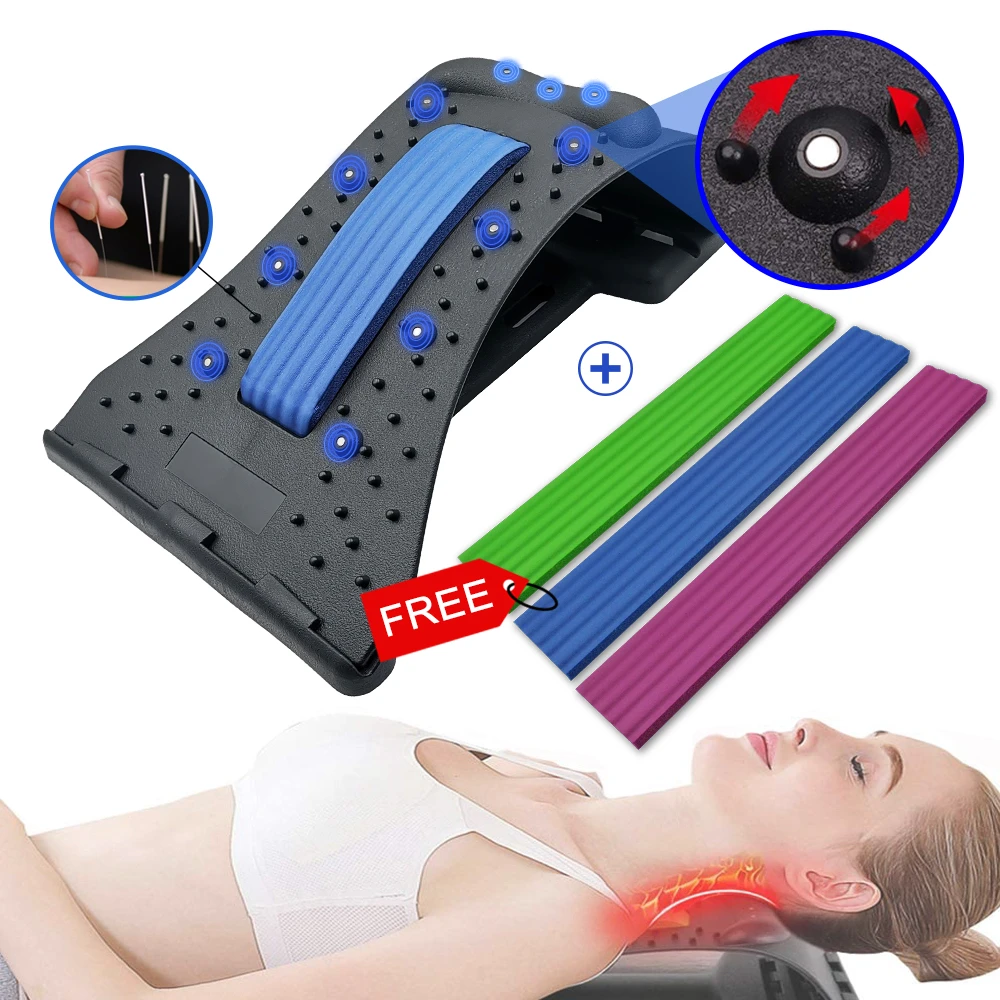 Back Stretcher Lower Lumbar Pain With Neck Massage Magnetic Therapy ...